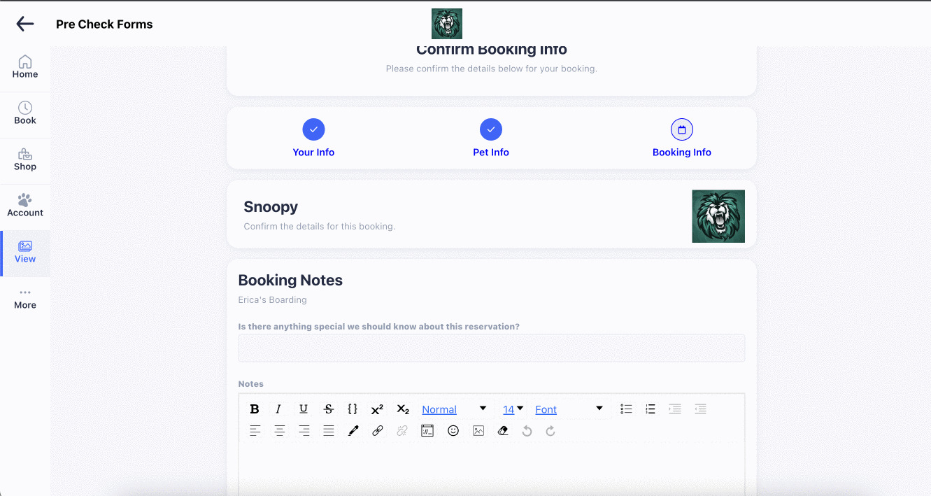 Complete the Gingr PreCheck Form from the Portal (How-To) – Gingr