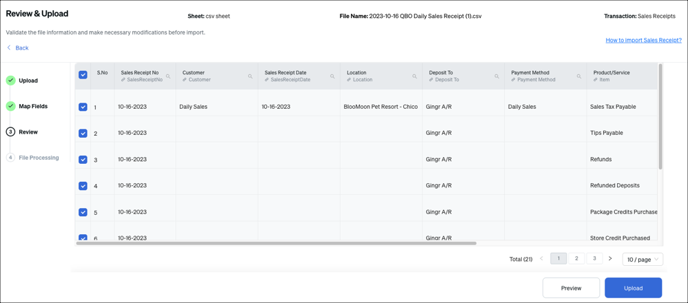 Perform Your First Sales Receipt Export (How-To) – Gingr