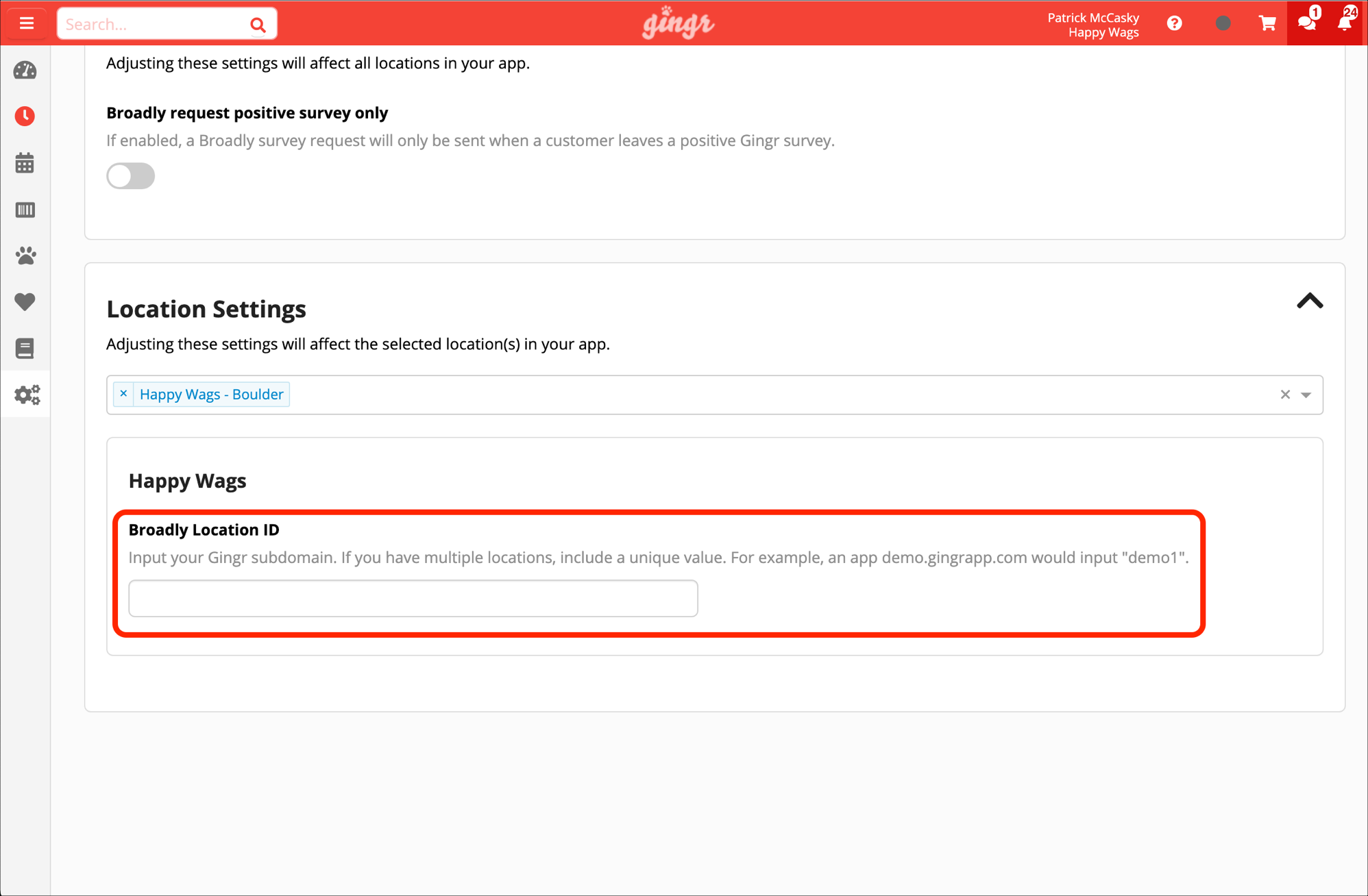 Set Up Broadly (How-To) – Gingr