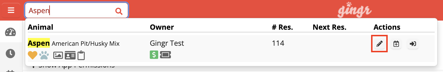 Top Navigation Menu (Reference) – Gingr