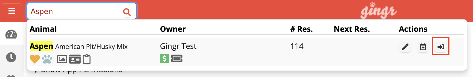 Top Navigation Menu (Reference) – Gingr