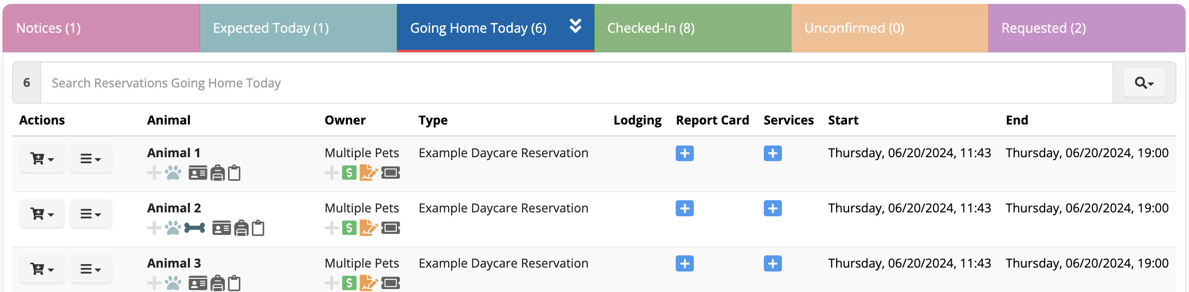 Main Dashboard Sections (Reference) – Gingr