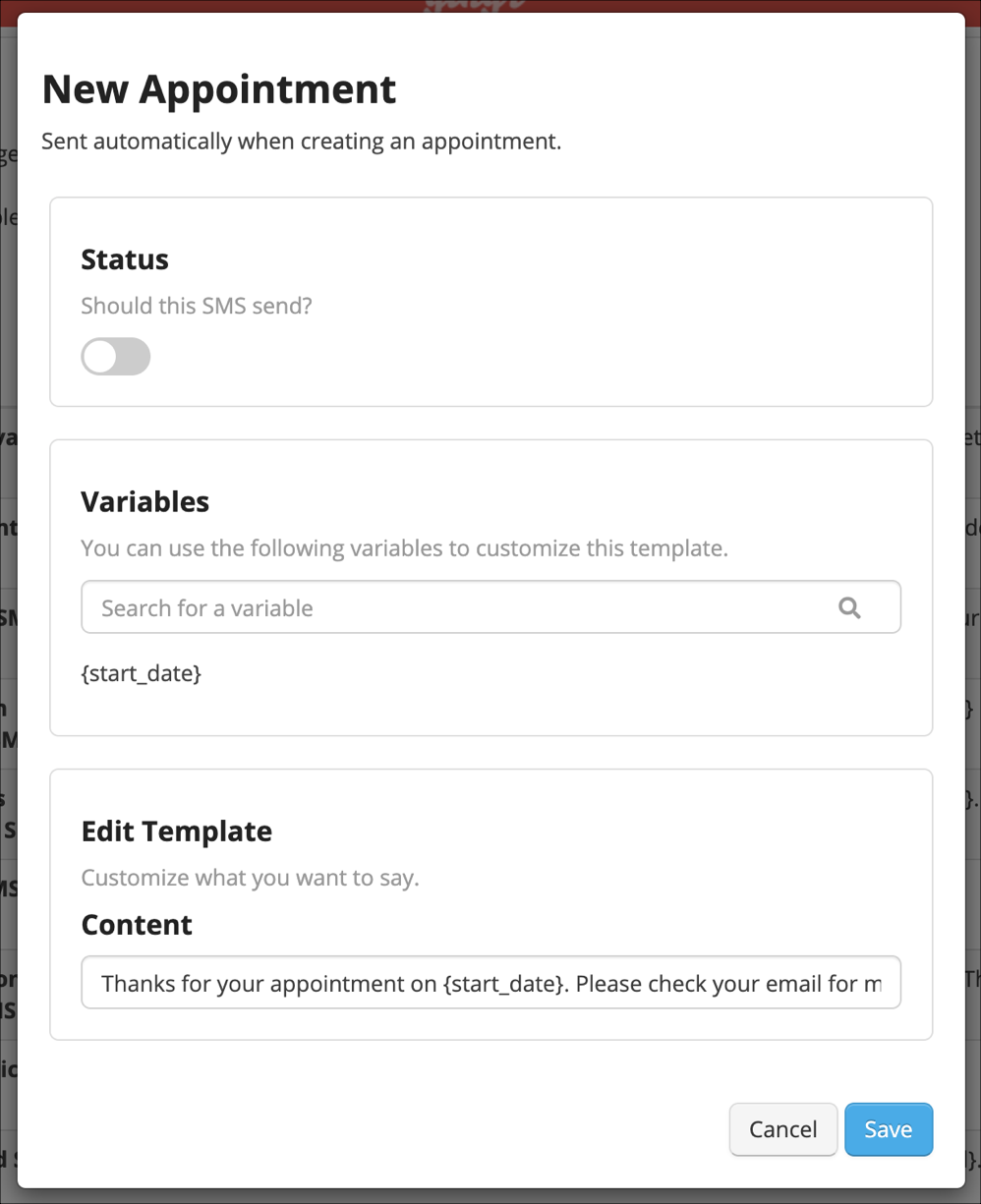 Customize SMS Template Types (How-To) – Gingr