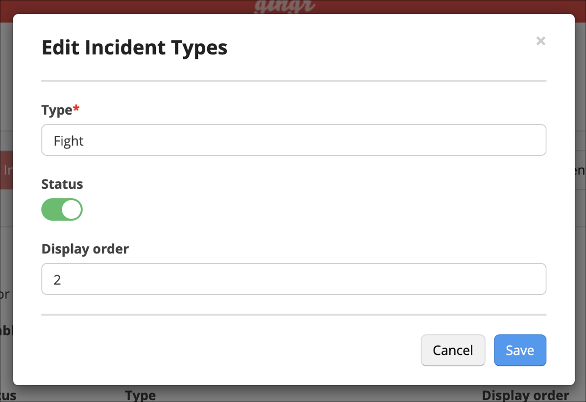 Add and Edit Incident Types (How-To) – Gingr