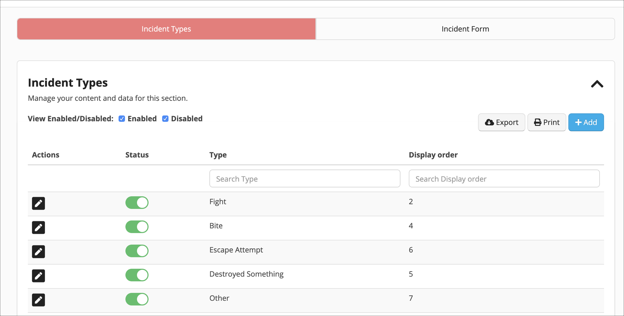 Add and Edit Incident Types (How-To) – Gingr