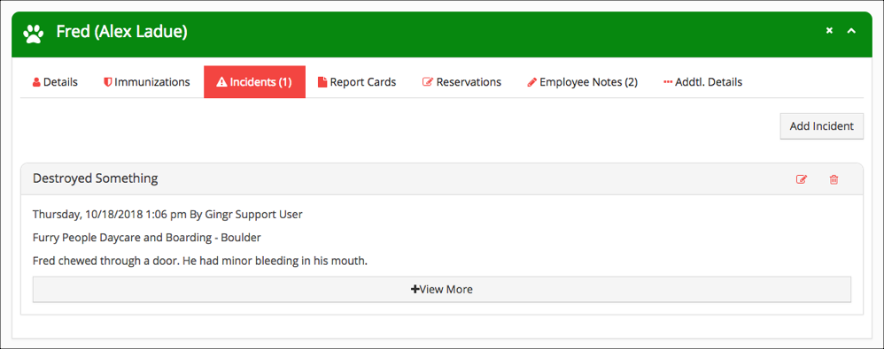 View Incidents Reports (How-To) – Gingr