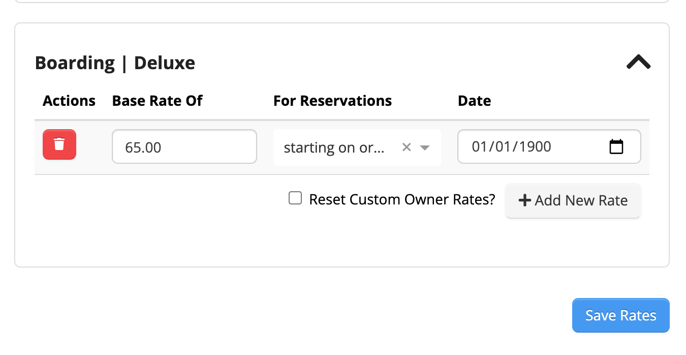 Set a Base Rate for a Reservation Type (How-To) – Gingr