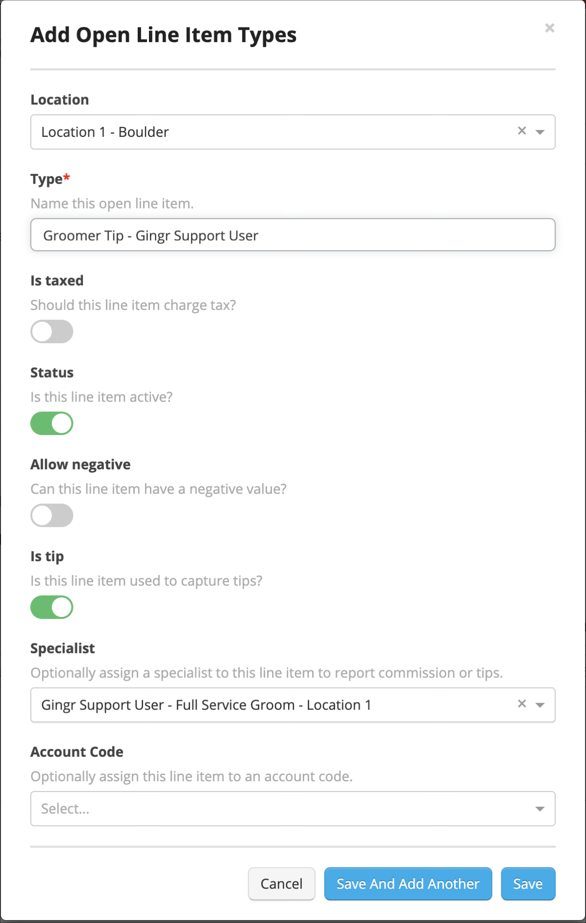Open Line Items for Tips Field Guide (Reference) – Gingr
