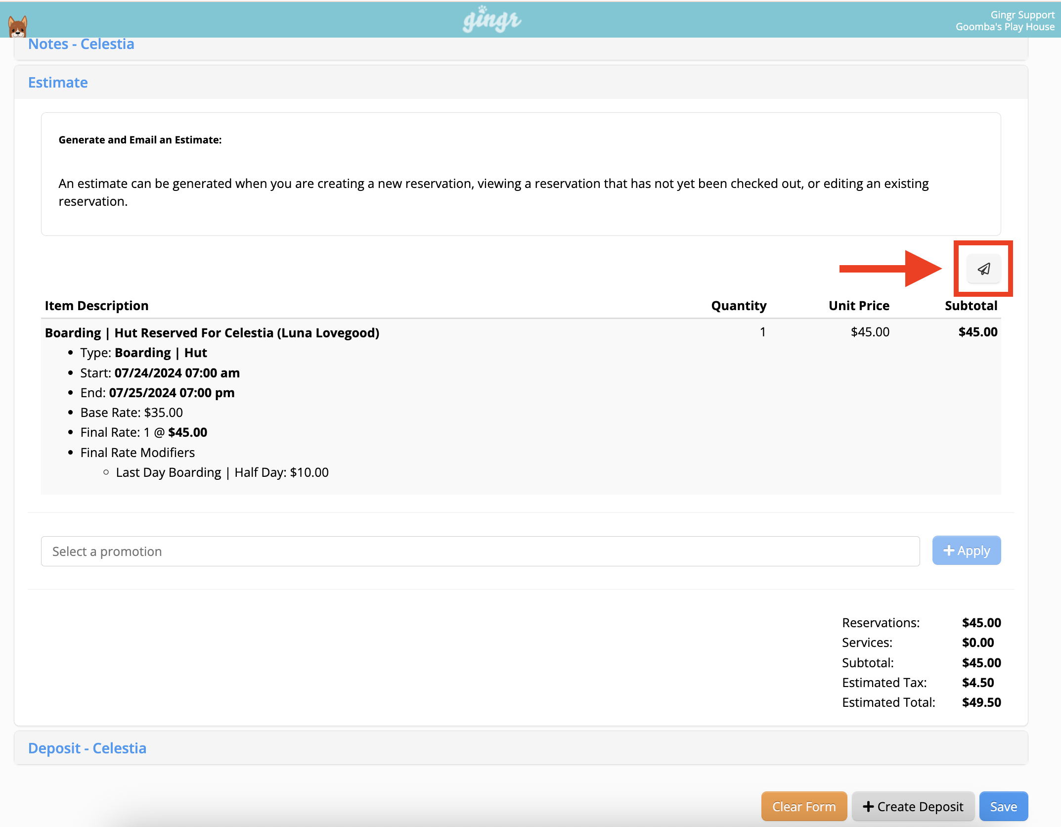Generate & Email an Estimate (How-To) – Gingr