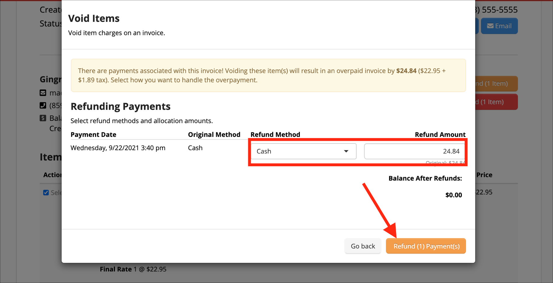 Void an Item (How-To) – Gingr