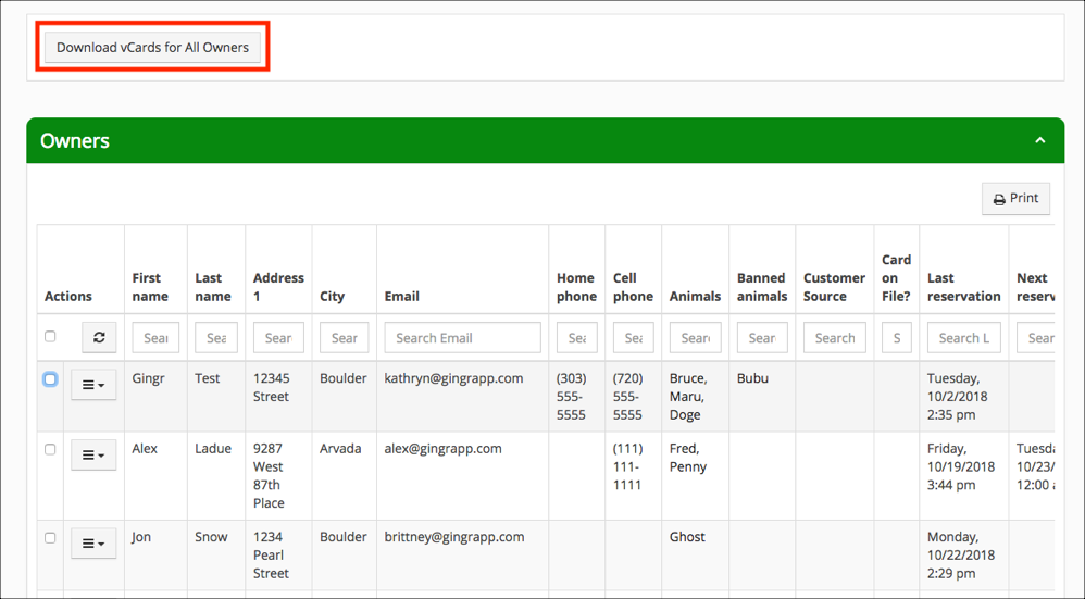 Download Customer Contact Information (vCards) (How-To) – Gingr