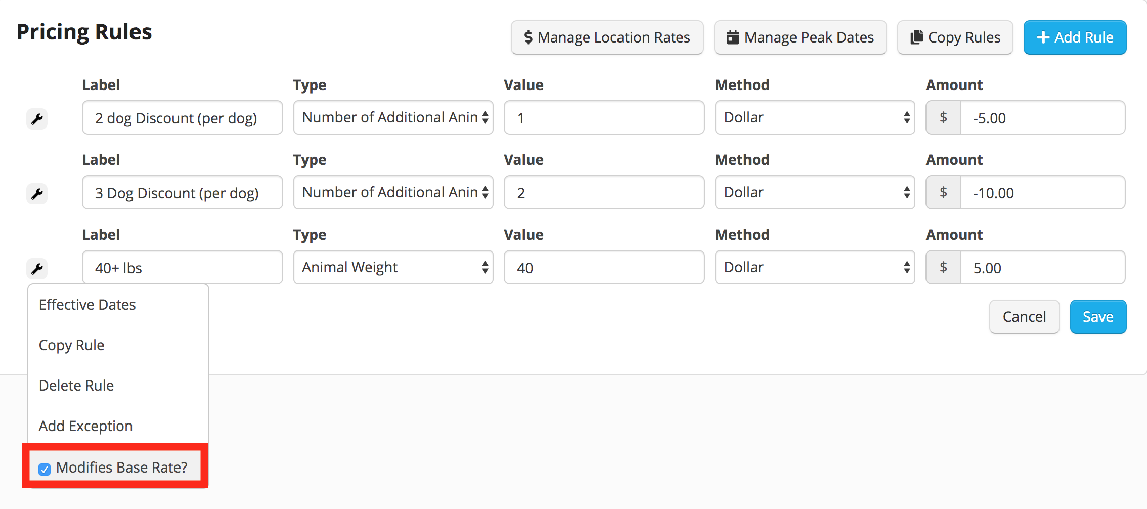 Modifies Base Rate Setting (Reference) – Gingr