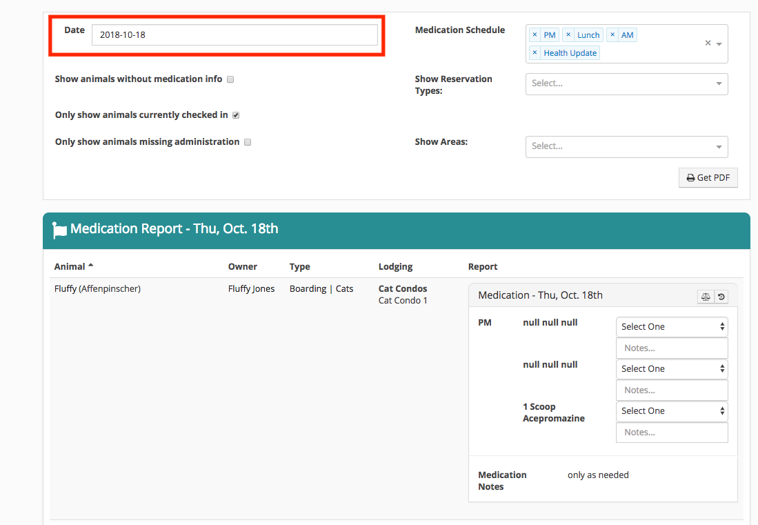 Medication Report (Reference) – Gingr