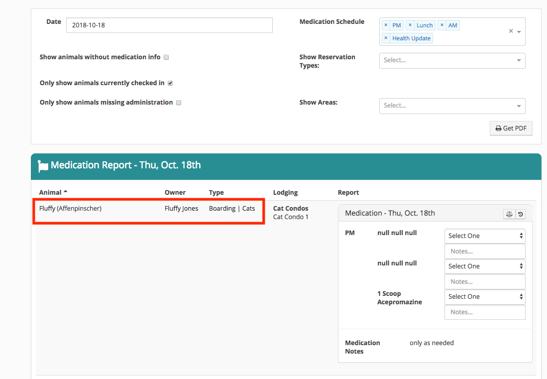 Medication Report (Reference) – Gingr