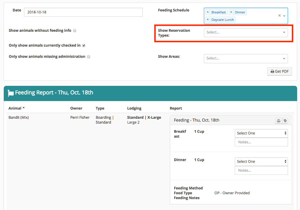 Feeding Report (Reference) – Gingr