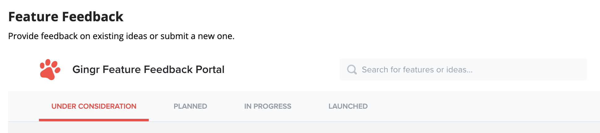 Search for a Feature Feedback Request (How-To) – Gingr