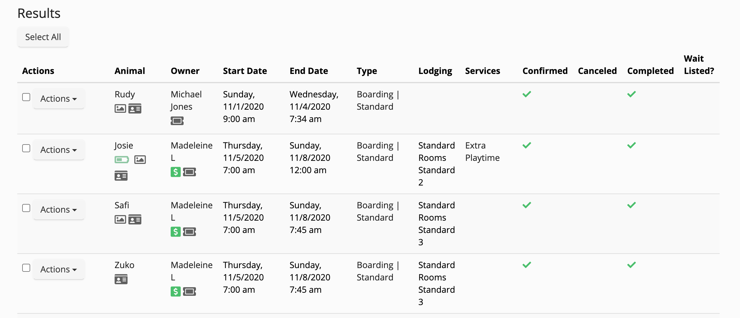 Reservations by Date Range Report (Reference) – Gingr