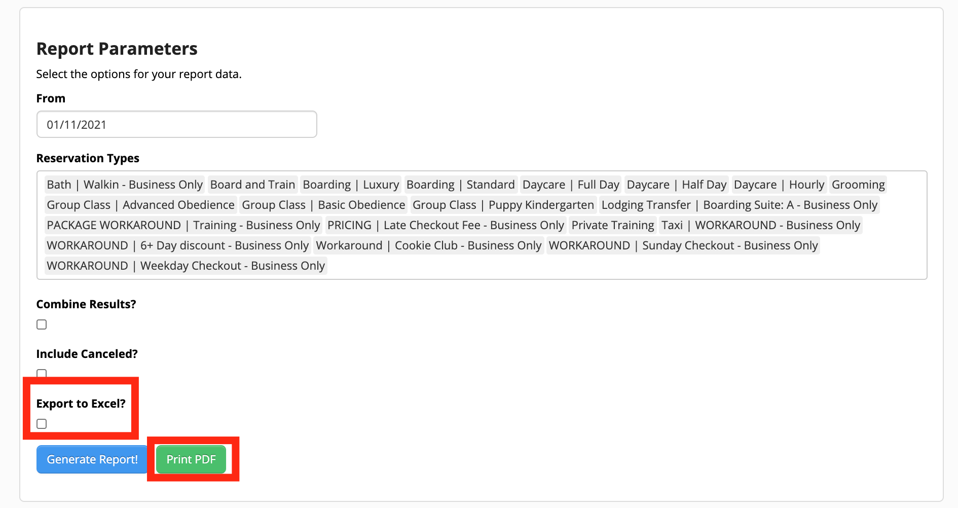 Reservations by Date Report (Reference) – Gingr