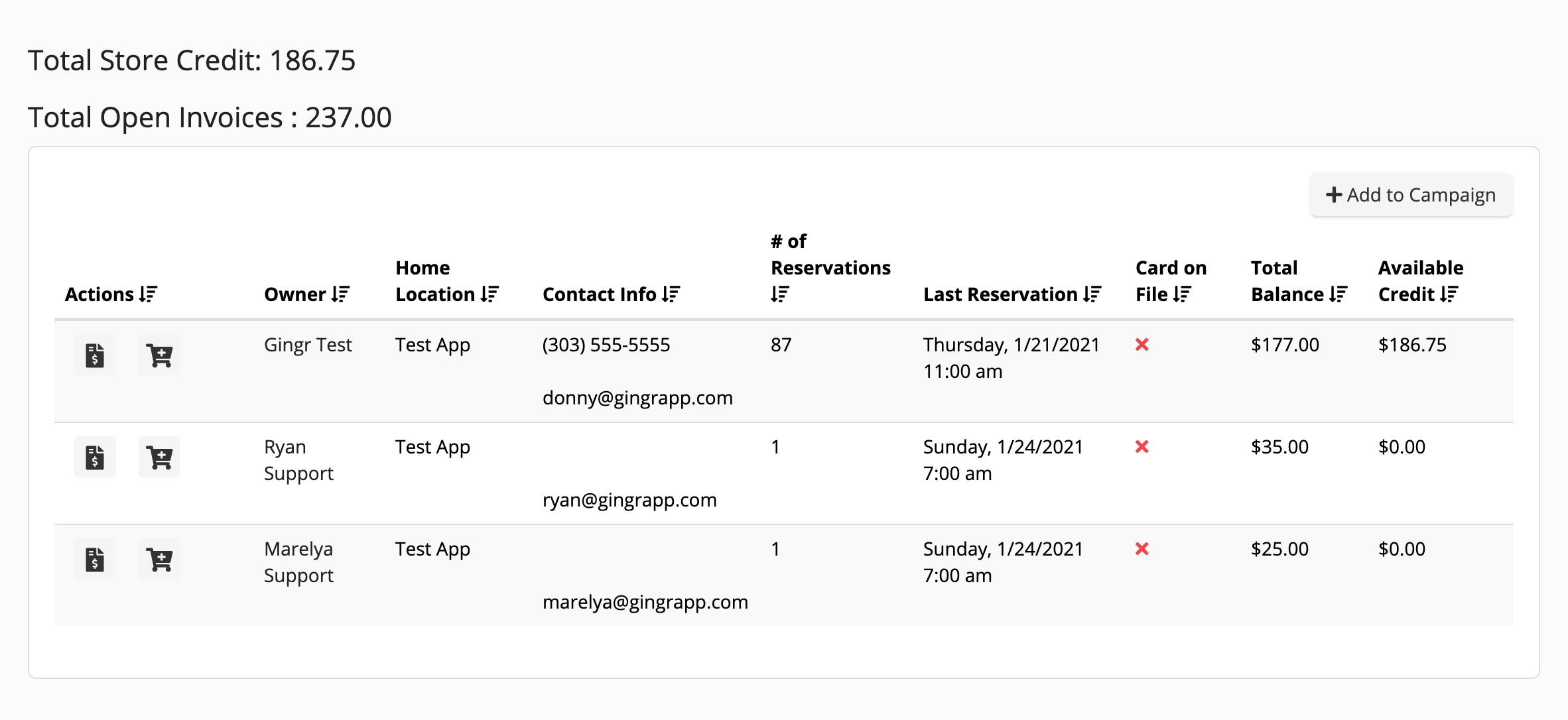 Owner Balance Report (Reference) – Gingr